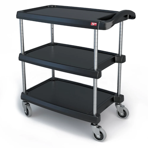 Metro MY1627-34BL 3 Level Polymer Utility Cart w/ 400 lb Capacity, Mar ...