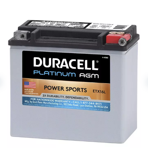 Duracell AGM Powersport Battery - ETX16L – Openbax