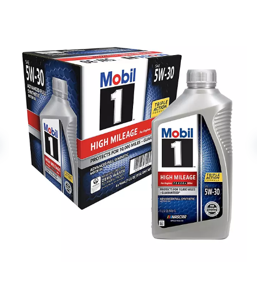 Mobil 1 5W-30 High Mileage Advanced Full Synthetic Motor Oil (6 pack ...