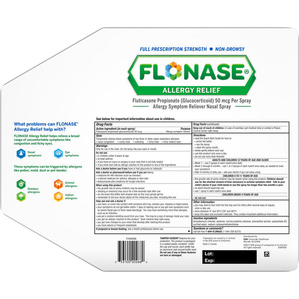 Flonase Allergy Relief Nasal Spray (144 sprays per bottle. 3 ct.) – Openbax