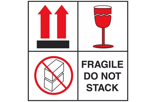 International Safe Handling Labels - "Fragile/Do Not Stack", 4 x 4 ...