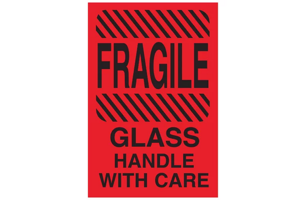 "Fragile/Glass/Handle with Care" Label - 4 x 6" – Openbax