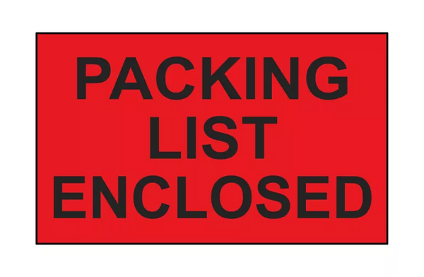 "Packing List Enclosed" Label - 3 x 5" – Openbax