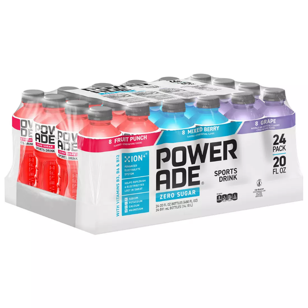 Powerade Zero Calorie Sports Drink. 24 ct. 20 oz. – Openbax