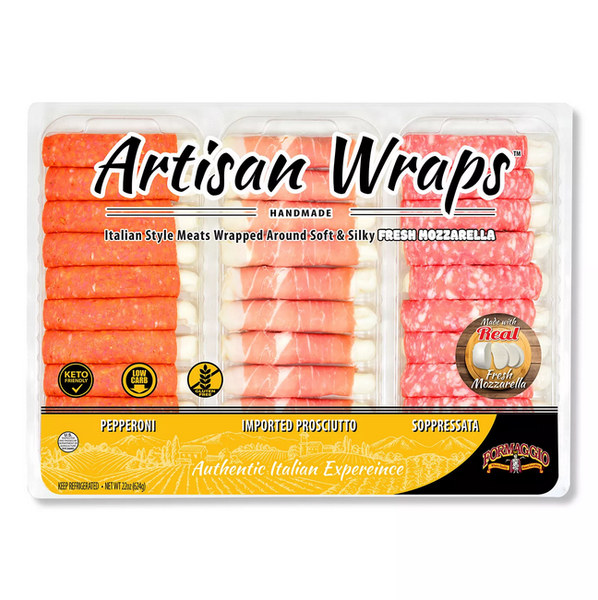 Formaggio Cheese Artisan Meat and Mozzarella Variety Wrap Tray (22 oz ...