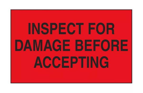 "Inspect for Damage Before Accepting" Labels - 3 x 5" – Openbax