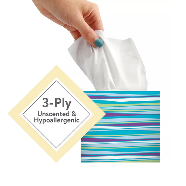 Member's Mark Ultra Soft Facial Tissues, 12 Cube Boxes, 80 3-Ply Tissu ...