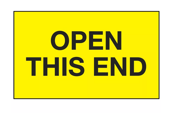"Open This End" Labels - 3 x 5" – Openbax