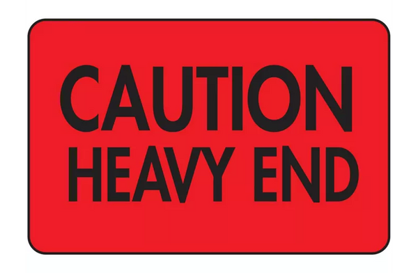 Fluorescent Shipping Labels - "Caution/Heavy End", 2 x 3" – Openbax