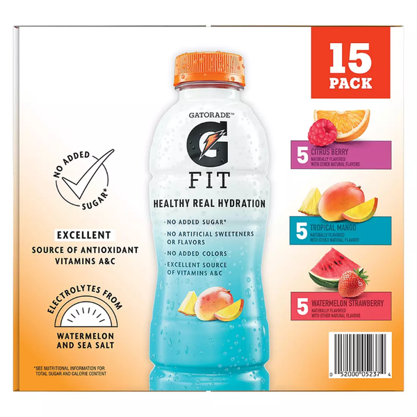 Gatorade Fit Electrolyte Beverage 4 Flavor Variety Pack. 15 pk. 16.9 f ...