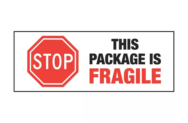Stop Damage Labels - "This Package Is Fragile", 3 x 8" – Openbax
