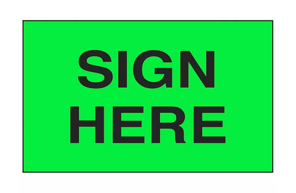"Sign Here" Labels - 3 x 5" – Openbax