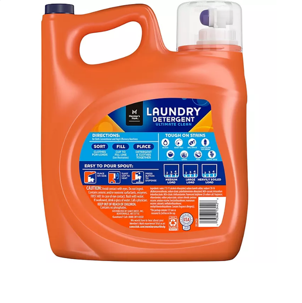 Member's Mark Liquid Laundry Detergent, Ultimate Clean Fresh Scent (19 ...