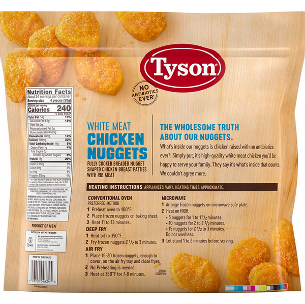 Tyson White Meat Chicken Nuggets. Frozen (5 lb.) – Openbax