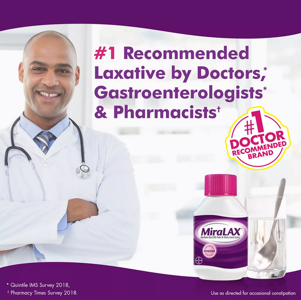 MiraLAX Laxative Powder for Gentle Constipation Relief (34 doses 2 ct ...