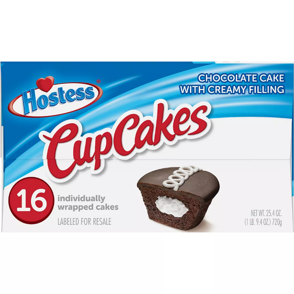 Hostess Individually Wrapped Chocolate Cupcakes with Cream Filling. 16 ...