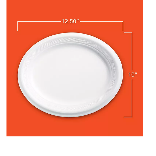Hefty Supreme Foam Oval Platters, 12.5" x 10" (100 ct.) – Openbax