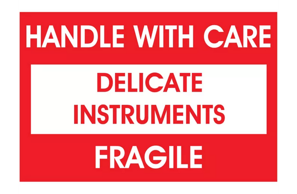 "Handle with Care/Delicate Instruments/Fragile" Label - 3 x 5" – Openbax