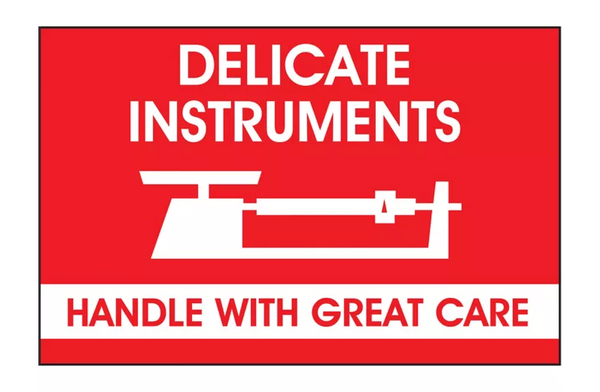 "Delicate Instruments/Handle with Great Care" Label - 2 x 3" – Openbax