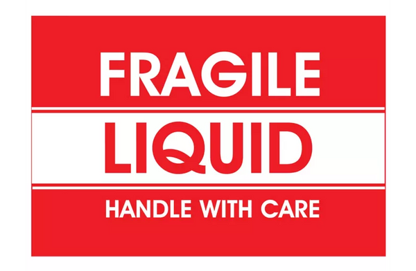 "Fragile Liquid/Handle with Care" Label - 3 x 5" – Openbax
